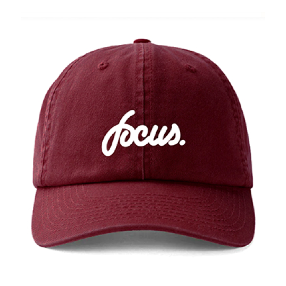 Focus Script Logo Dad Cap - Maroon